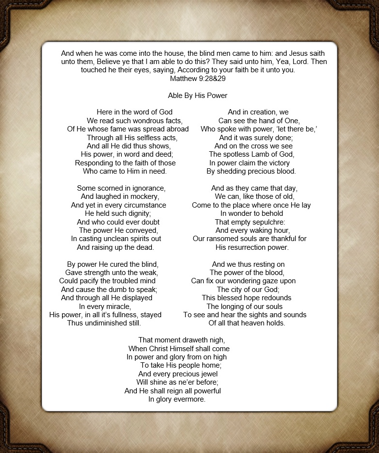 Matthew chapter 9 (b) – Hospital Hill Gospel Hall